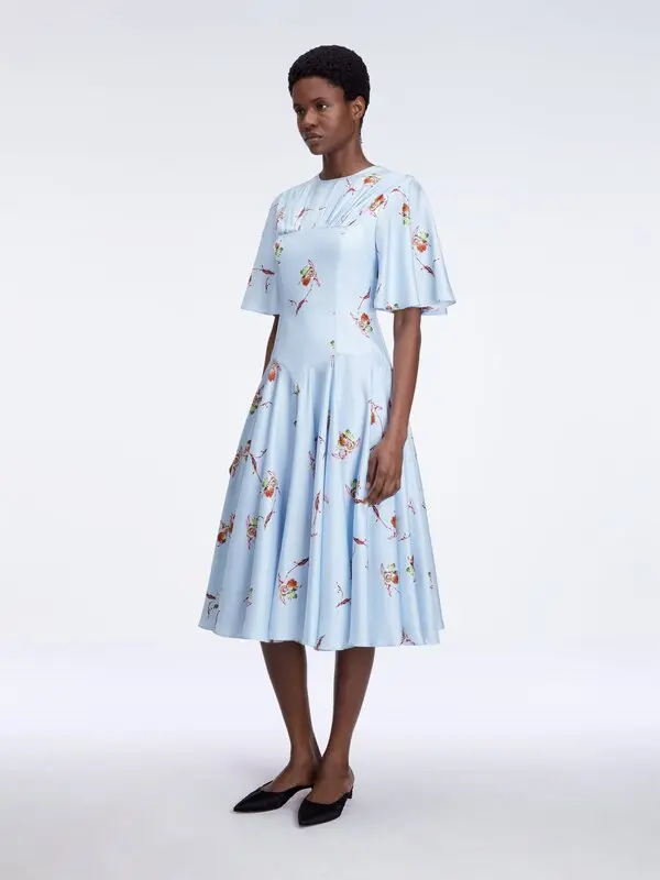 EMILIA WICKSTEAD Risabelle Dress In Lily Silk Twill