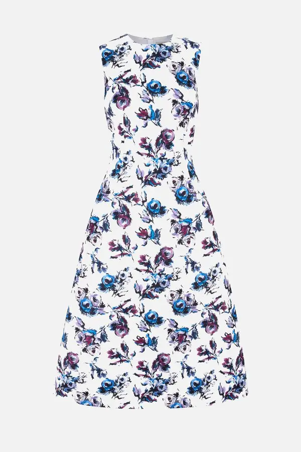 EMILIA WICKSTEAD Rumi Dress In Purple & Floral Print Genzianella - Blue