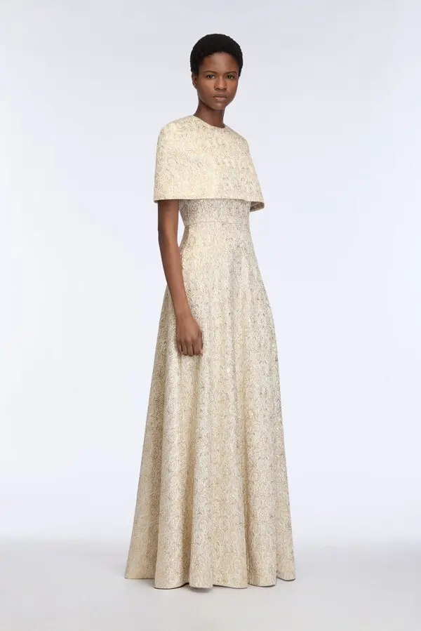 EMILIA WICKSTEAD Lucretia Metallic Jacquard Dress - Gold