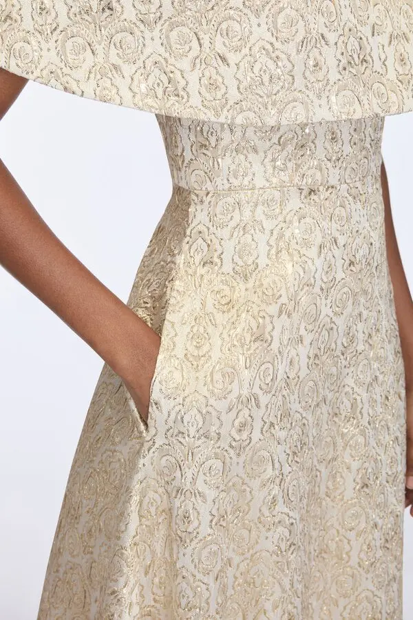 EMILIA WICKSTEAD Lucretia Metallic Jacquard Dress - Gold