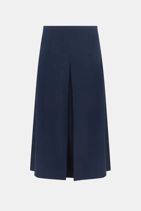 EMILIA WICKSTEAD Sato Skirt In Single Wool Crepe - Navy
