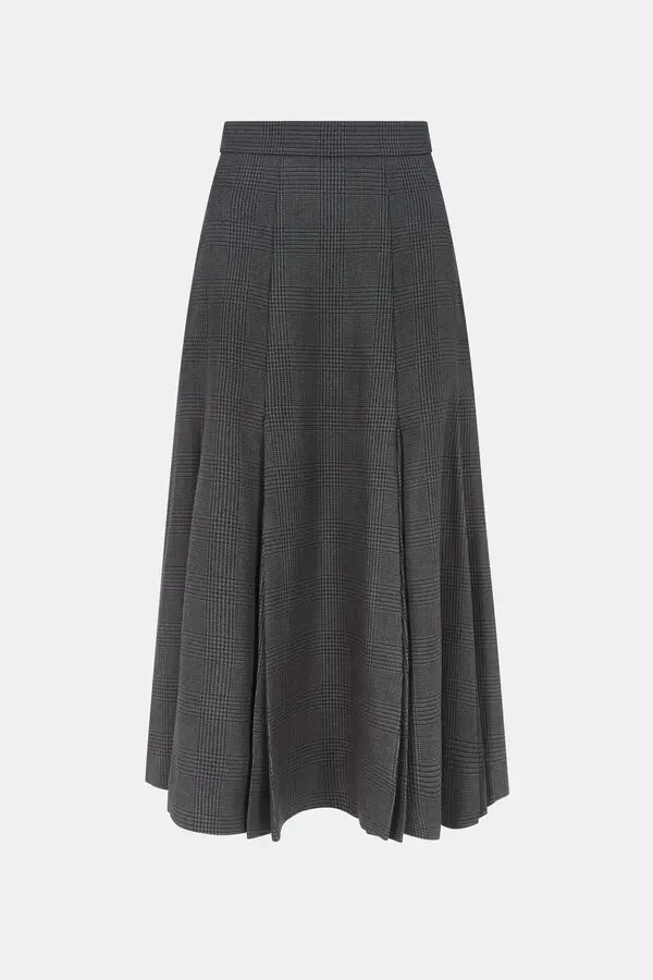 EMILIA WICKSTEAD Kensie Skirt In Charcoal And Prince Of Wales - Black