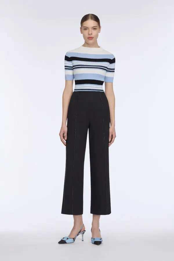 EMILIA WICKSTEAD Tailored Straight Leg Cropped Trousers