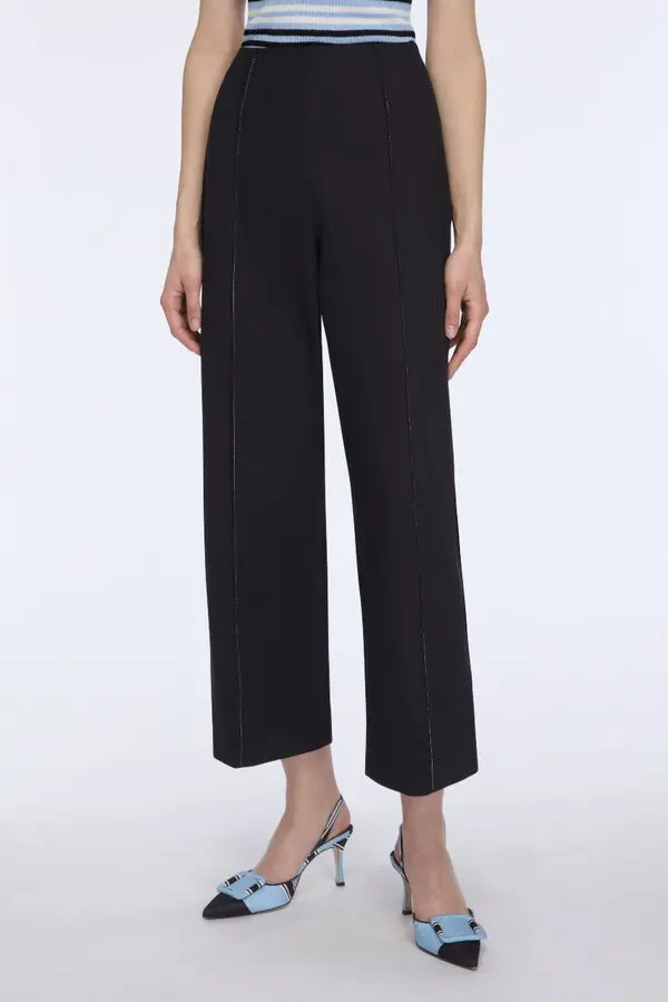 EMILIA WICKSTEAD Tailored Straight Leg Cropped Trousers