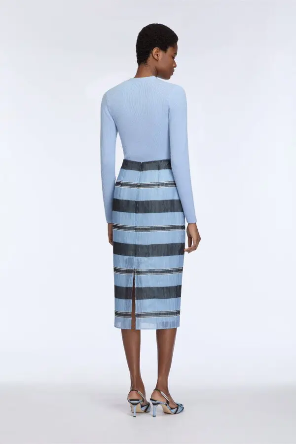 EMILIA WICKSTEAD Priya Skirt Striped Textured Organza