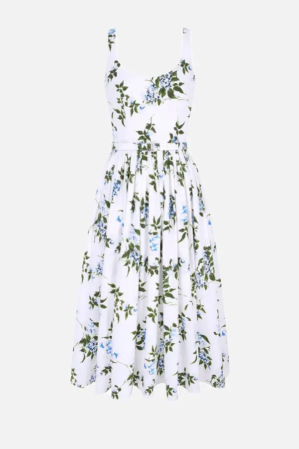 EMILIA WICKSTEAD Eglantine Dress With Lilac Lilies & Cherry Print - White