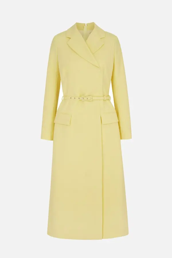 EMILIA WICKSTEAD Kalonice Dress In Summer Wool - Lemon