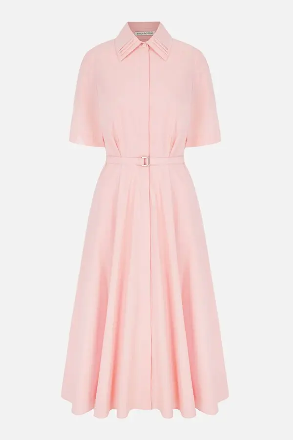 EMILIA WICKSTEAD Rubie Dress In Light Cotton Poplin - Pink