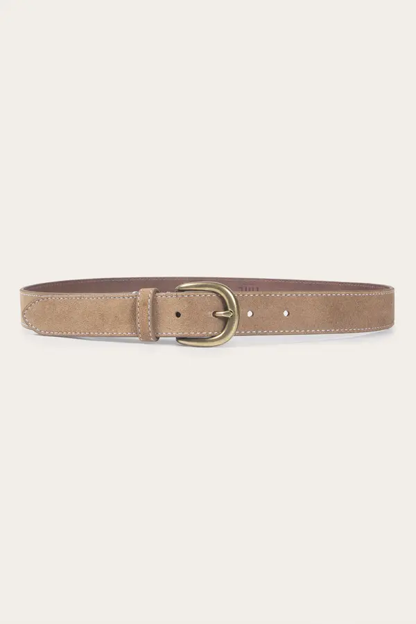 THE FRYE COMPANY 30mm Suede Belt W/ Contrast Stitching