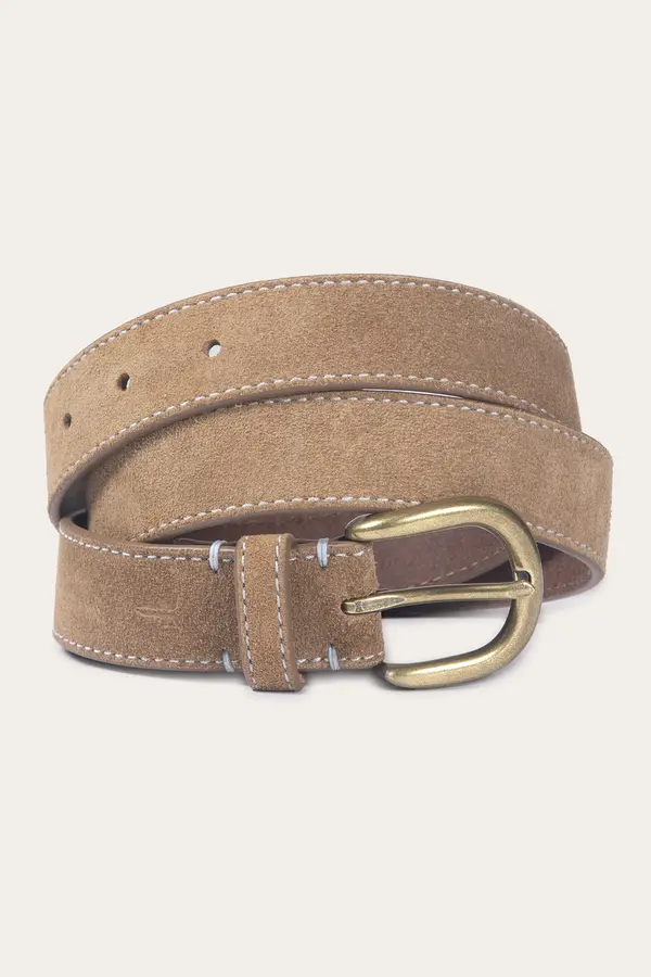 THE FRYE COMPANY 30mm Suede Belt W/ Contrast Stitching