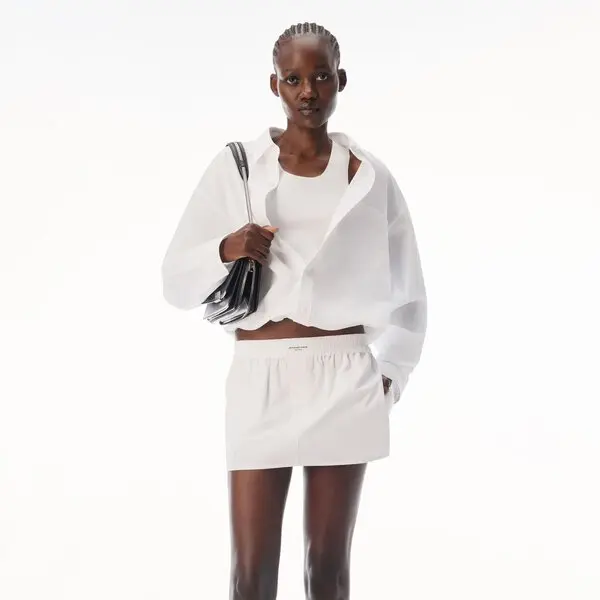 Alexander Wang Gathered Button Down Shirt With Tank - White
