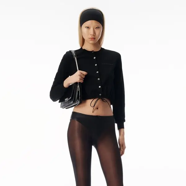 Alexander Wang Drawstring Hem Cardigan - Black
