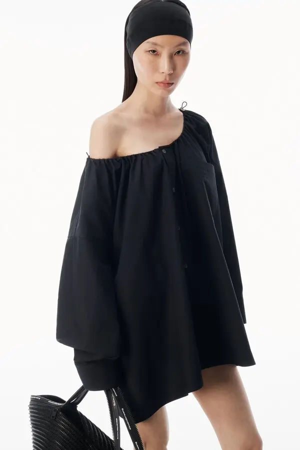 Alexander Wang Bungee Scoop Neck Mini Shirt Dress