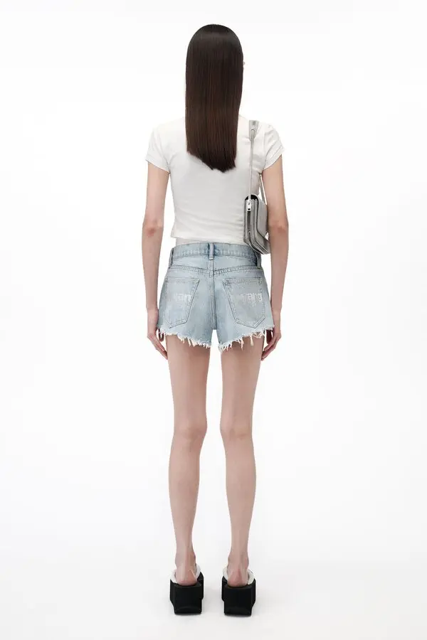 Alexander Wang Crystal Hotfix Logo Pocket Relaxed Short