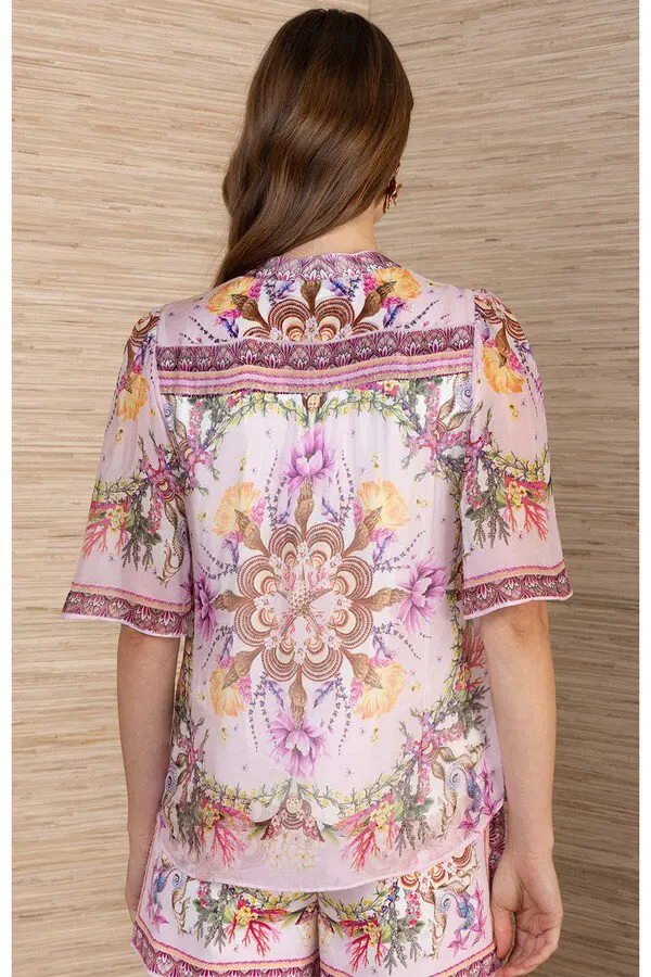 Hale Bob Liam Chiffon Top - Pink