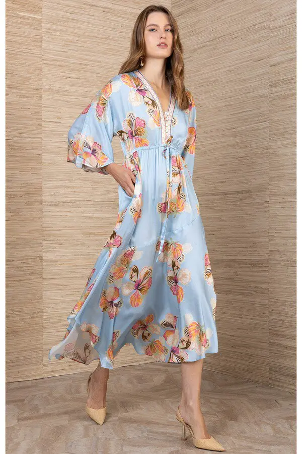 Hale Bob Charmeuse Midi Dress - Blue