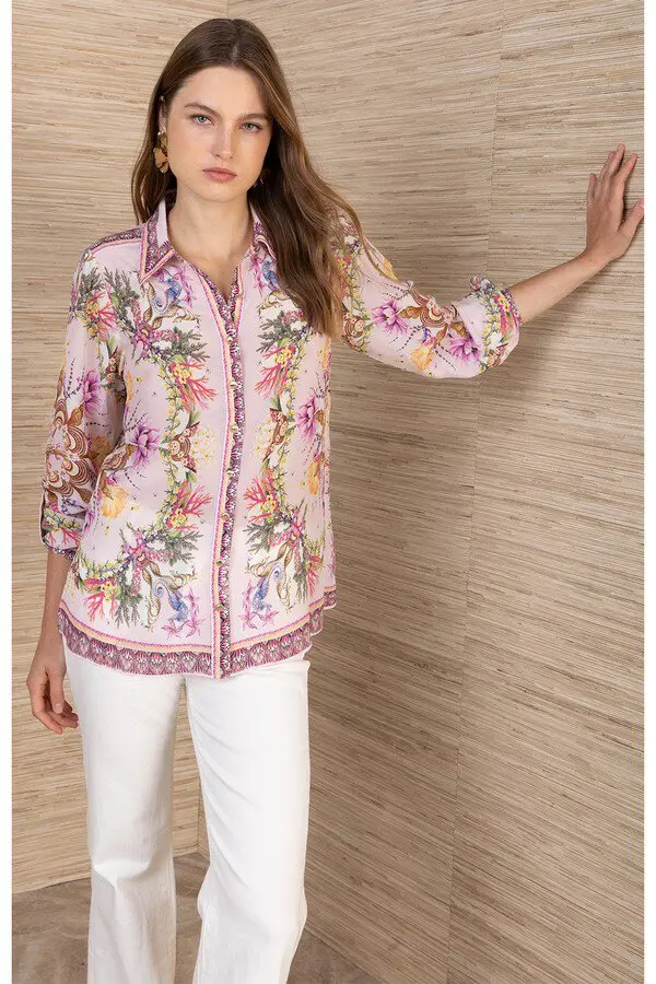 Hale Bob Dana Silk Top - Pink