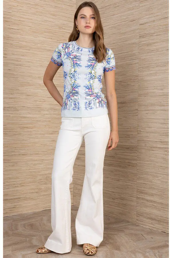 Hale Bob Beryl Jersey Top - Blue