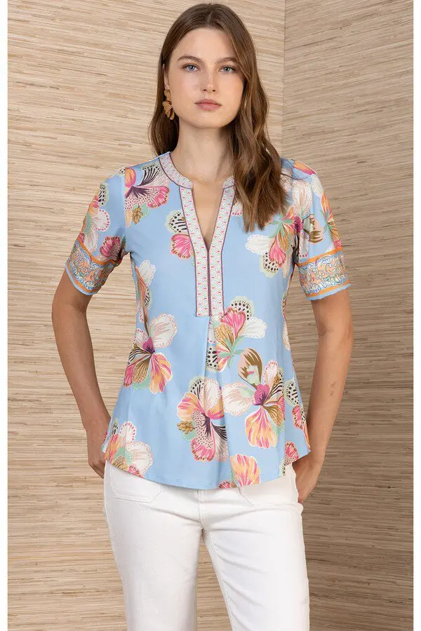 Hale Bob Elvira Jersey Top - Blue