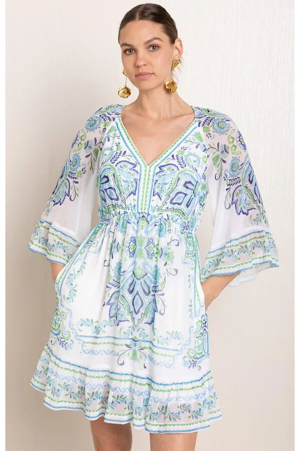 Hale Bob Berenice Chiffon Dress - Blue