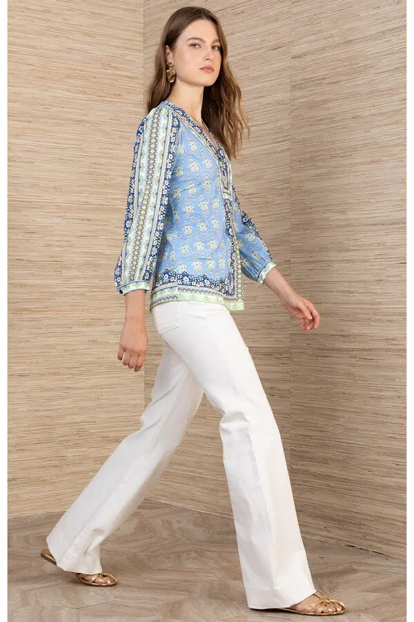 Hale Bob Batya Jersey Top - Blue