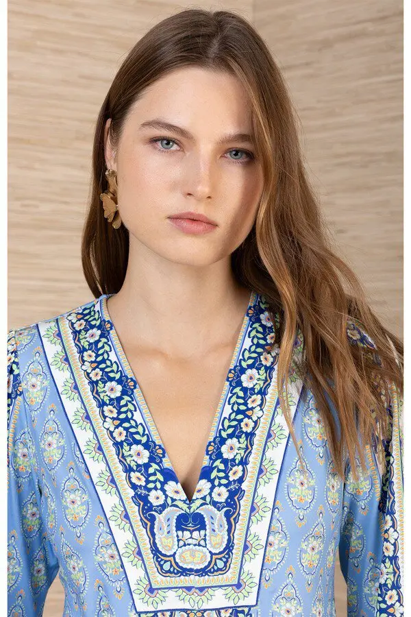 Hale Bob Batya Jersey Top - Blue