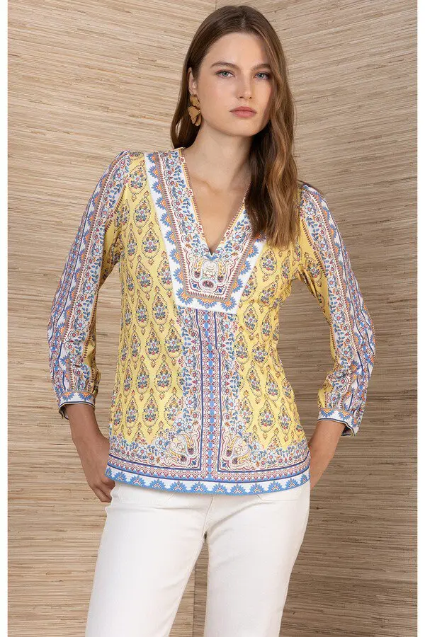 Hale Bob Batya Jersey Top - Yellow