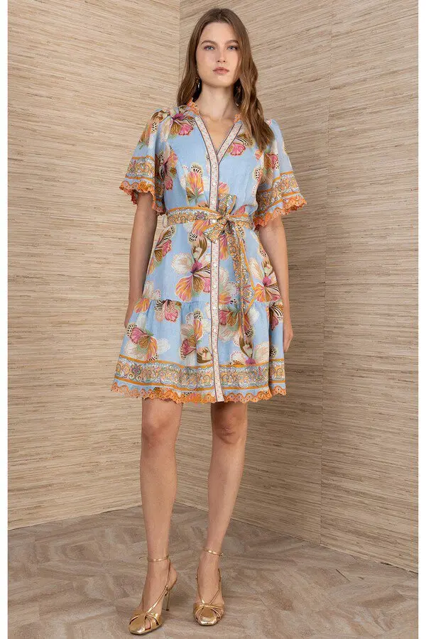 Hale Bob Brody Embroidered Linen Dress