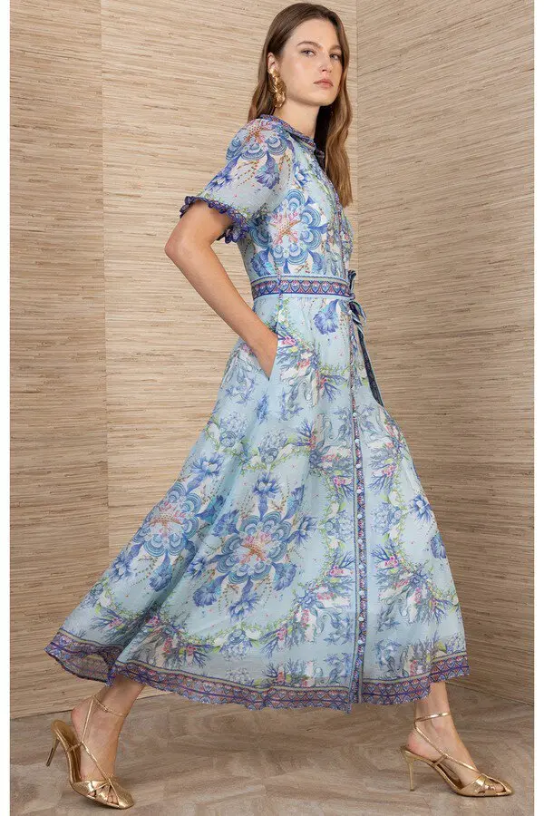 Hale Bob Cosette Organza Dress - Blue