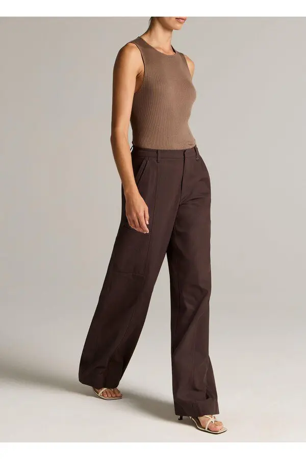 Vince Mid-rise Paneled Stretch-cotton Pant