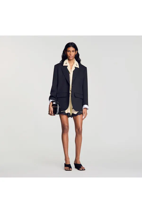 Sandro Mixed-material Satin Jacket