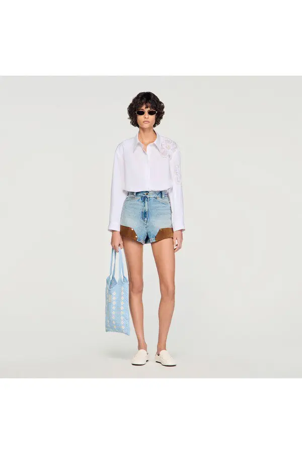 Sandro Embroidered Shirt - Red