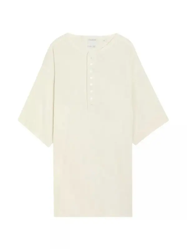 Calvin Klein Christopher Button-placket Short-sleeve Sweatshirt - Neutrals