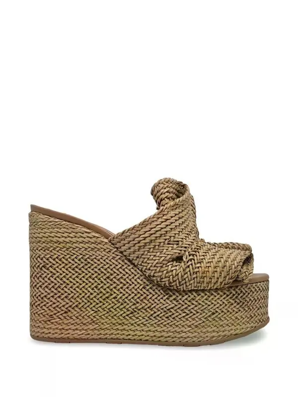 Casadei Woven Wedge Heeled Sandals - Neutrals