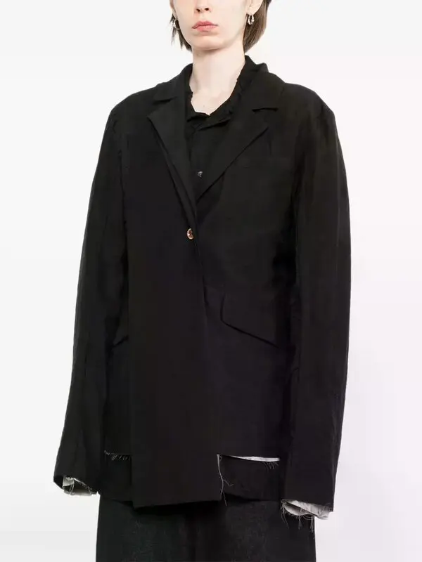CHIAHUNG SU Reversible Lapel-scarf Blazer - Black