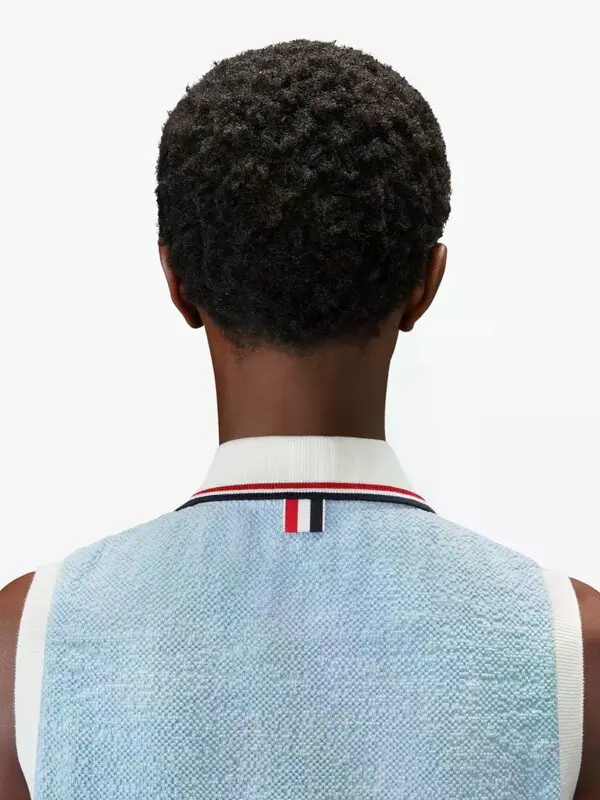 Thom Browne Sleeveless Tweed Polo Mini Dress