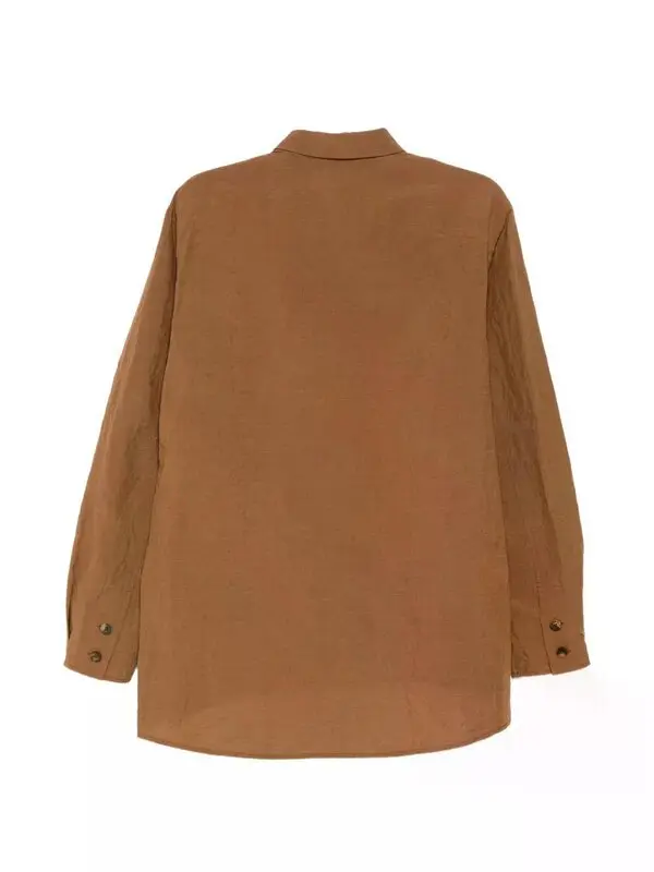 FORME D'EXPRESSION Arc Round-collar Shirt - Brown