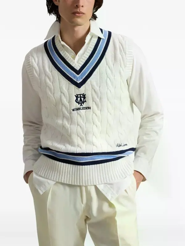 Polo Ralph Lauren Wimbledon Cable-knit Sweater Vest