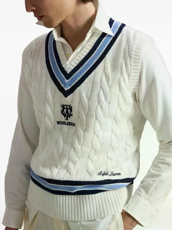 Polo Ralph Lauren Wimbledon Cable-knit Sweater Vest