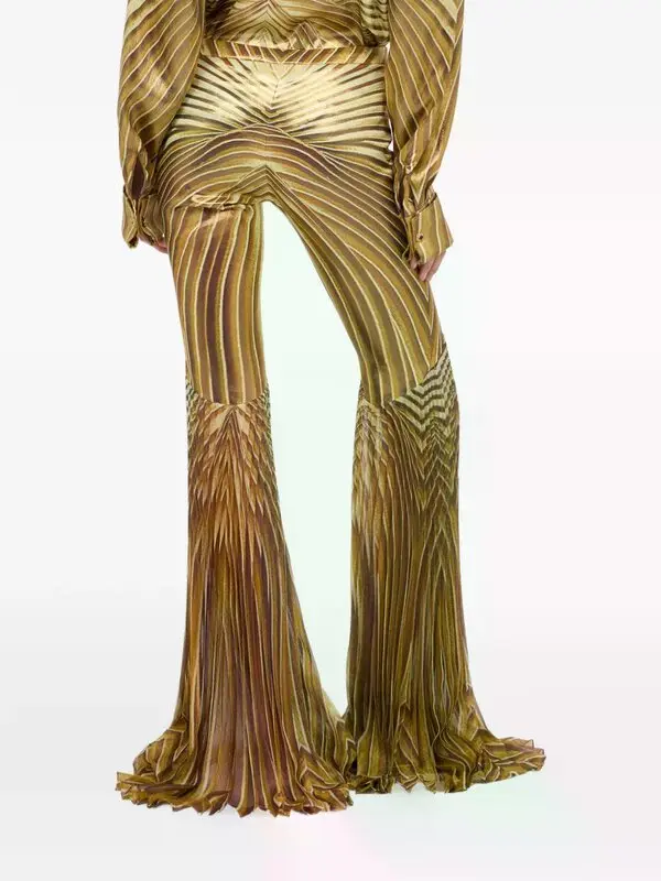 Roberto Cavalli Metallic Sunray Pleated Trousers