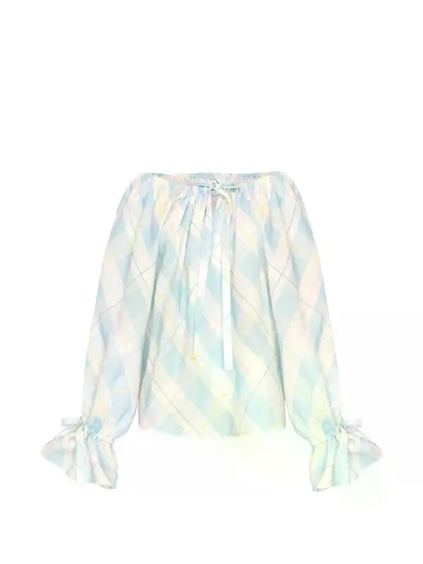 Sleeper Billowy-sleeve Blouse - Blue
