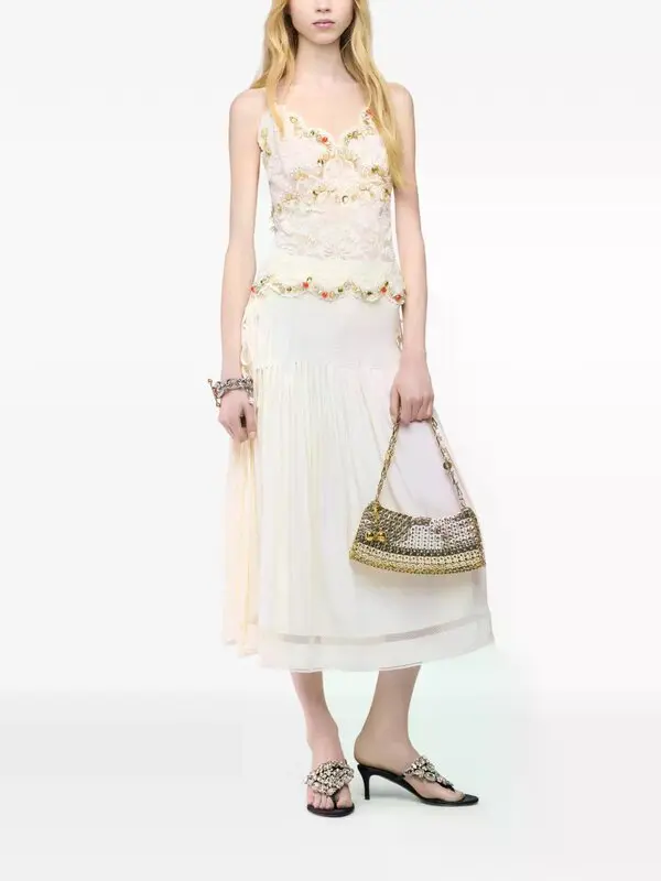 Rabanne Lace-embroidered V-neck Top