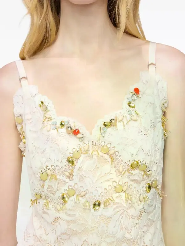 Rabanne Lace-embroidered V-neck Top