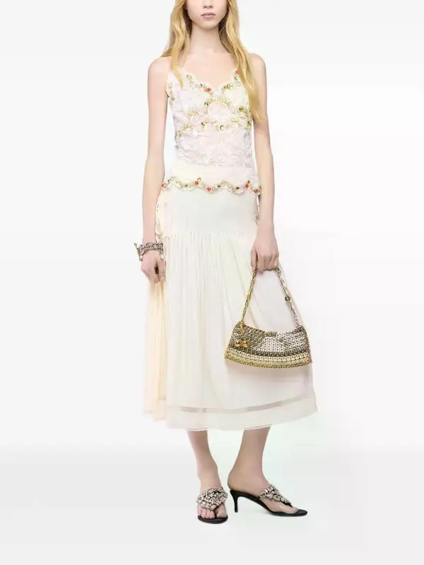 Rabanne Lace-embroidered V-neck Top