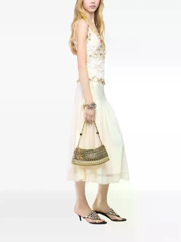Rabanne Lace-embroidered V-neck Top