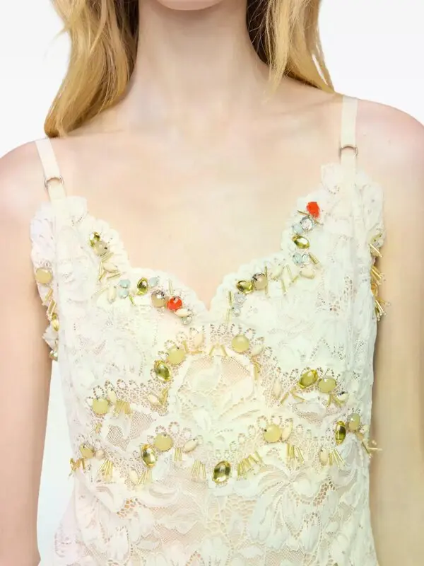 Rabanne Lace-embroidered V-neck Top
