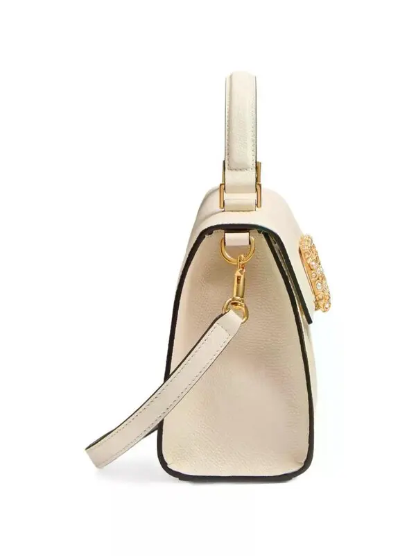 Valentino Garavani Vsling Small Handbag In Grainy Calfskin With Jewel Logo - Neutrals