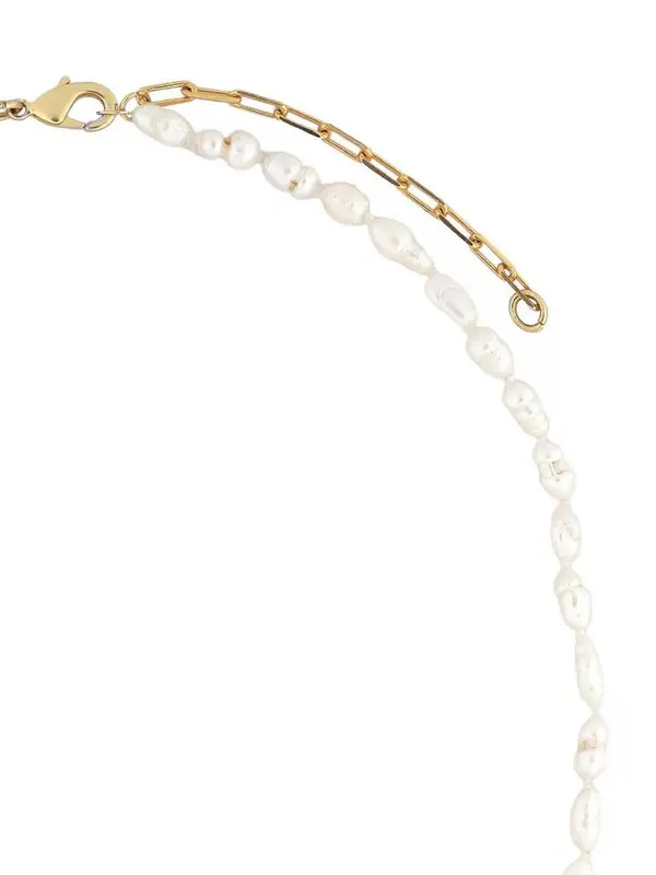 FENOMENA Emerald Embellished Pearl Necklace