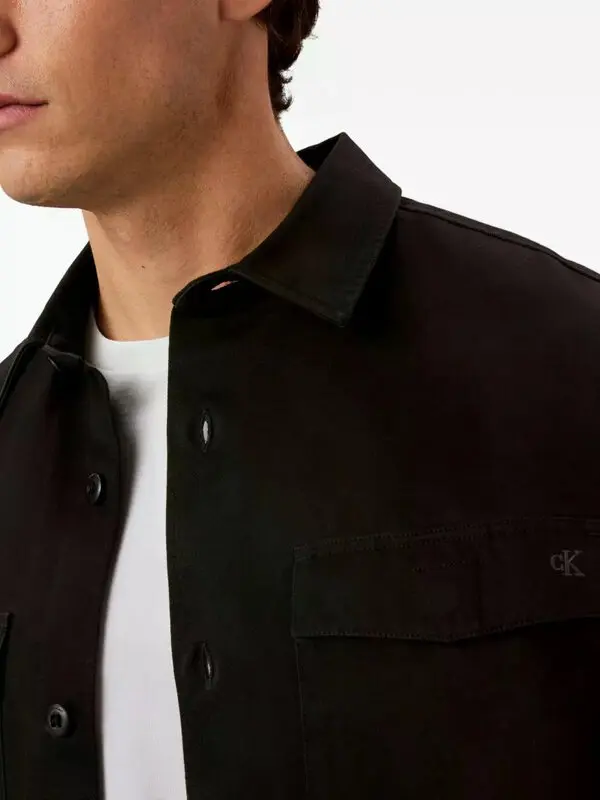 Calvin Klein Logo-embroidered Pocket-detail Overshirt