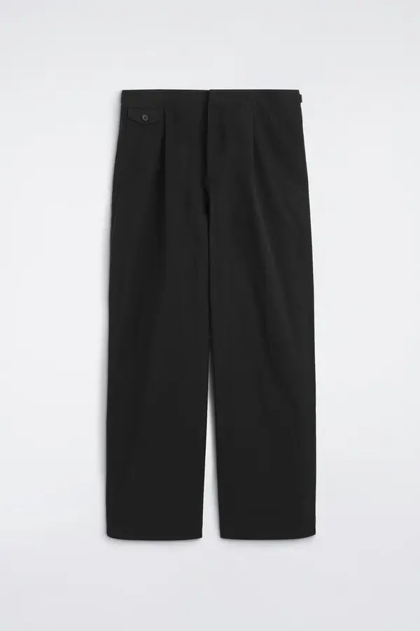 Cos Pocket-detail Relaxed-fit Wide-leg Pants - Black